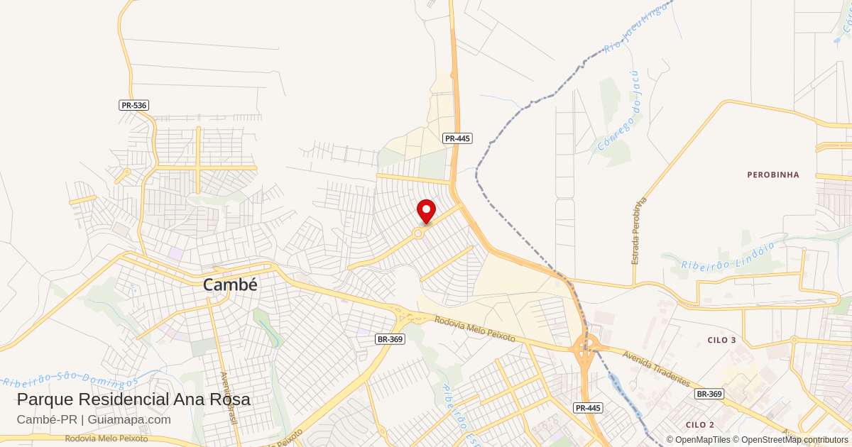 Bairro Parque Residencial Ana Rosa - Cambé - PR