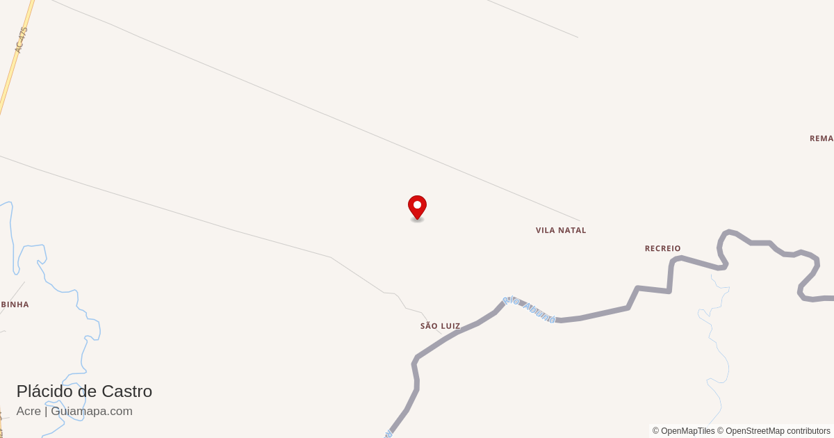 Mapa de Plácido de Castro - Acre - Guiamapa.com