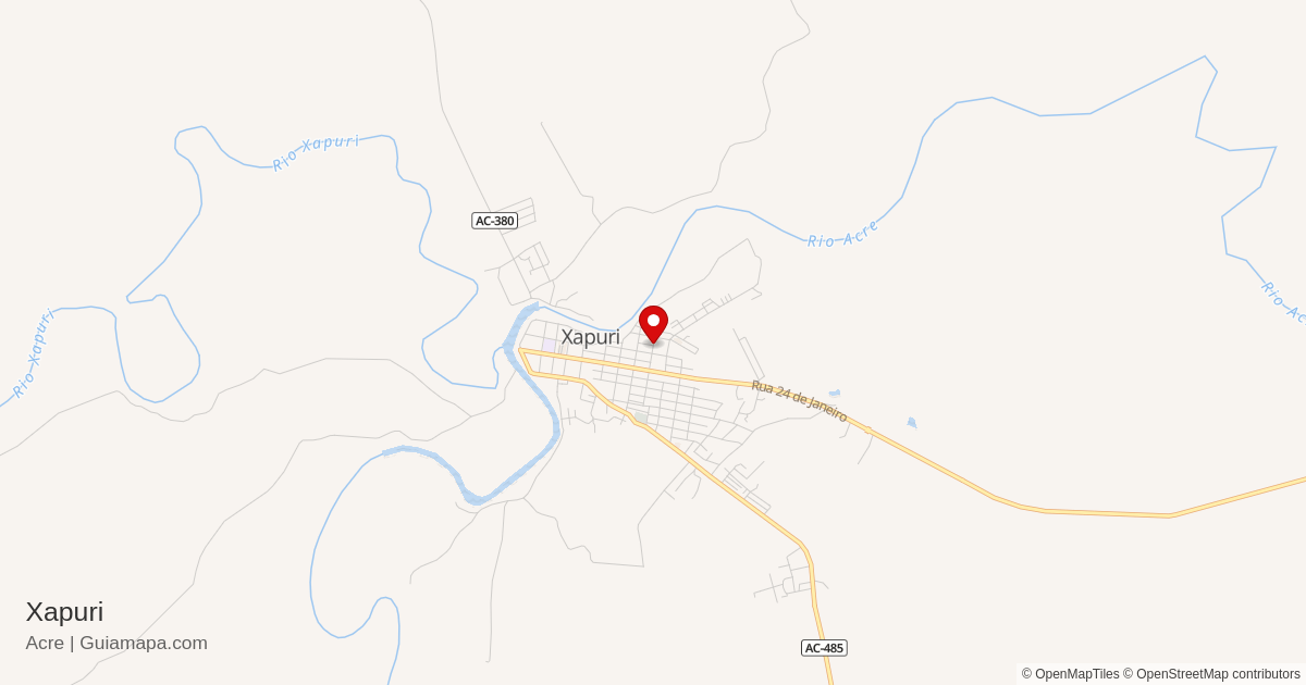 Mapa de Xapuri - Acre - Guiamapa.com