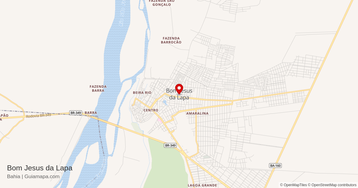 Mapa de Bom Jesus da Lapa - Bahia - Guiamapa.com