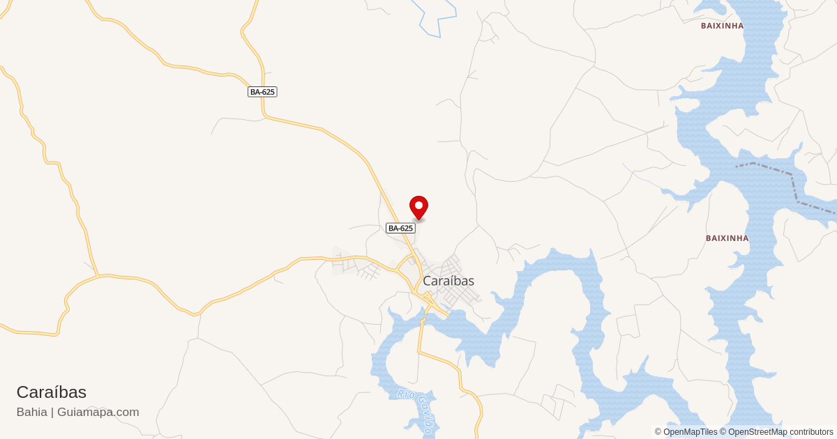 Mapa de Caraíbas - Bahia - Guiamapa.com