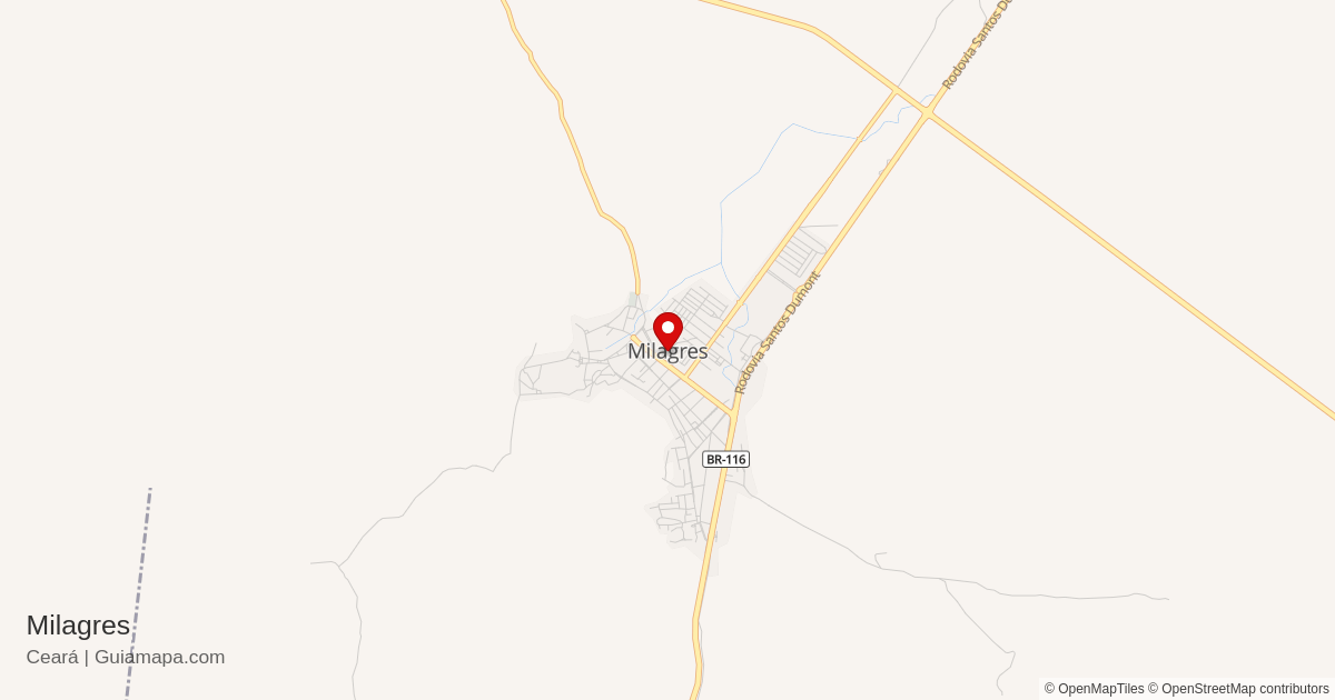 Mapa de Milagres - Ceará - Guiamapa.com