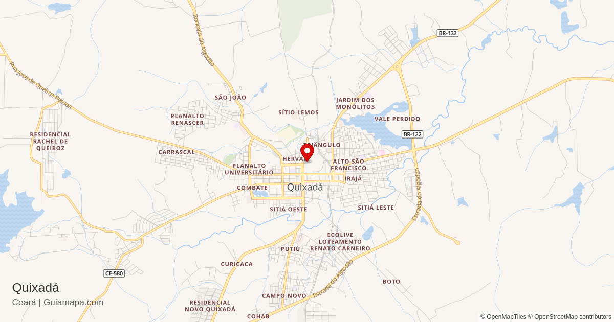 Mapa de Quixadá - Ceará - Guiamapa.com