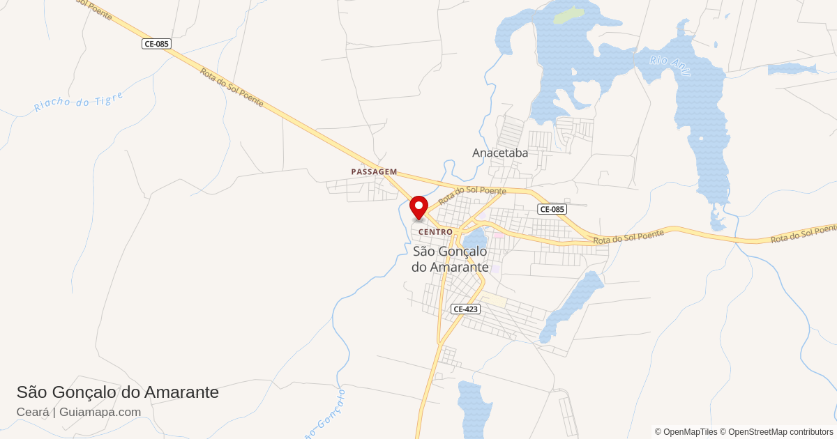 Mapa de São Gonçalo do Amarante - Ceará - Guiamapa.com