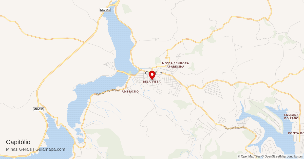 Mapa de Capitólio - Minas Gerais - Guiamapa.com