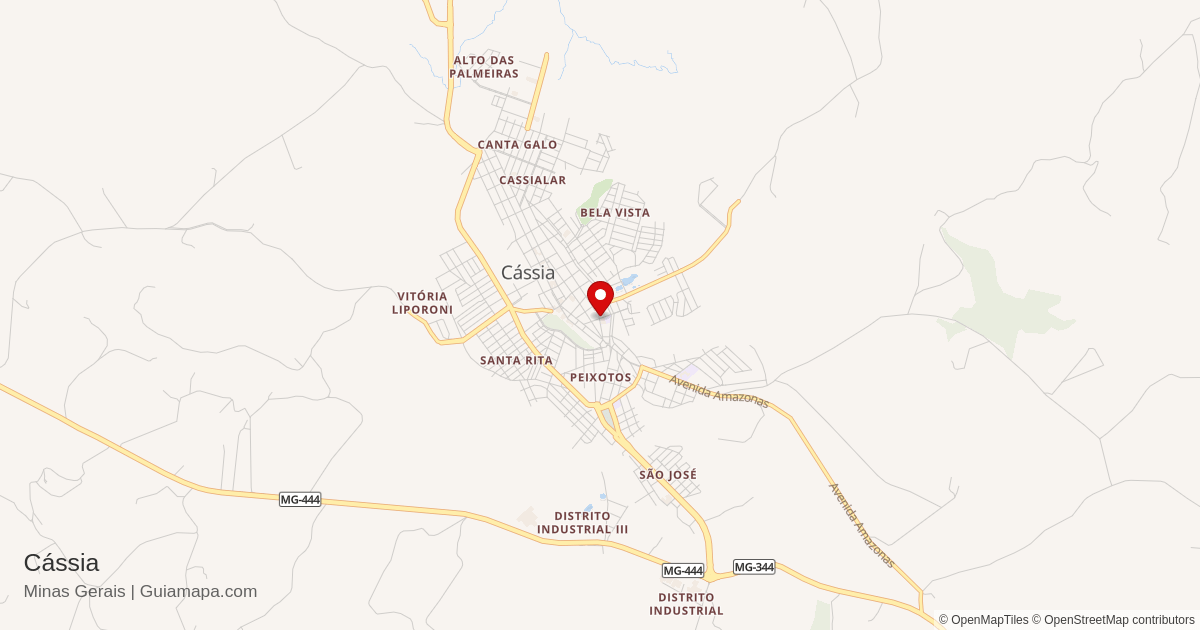 Mapa de Cássia - Minas Gerais - Guiamapa.com