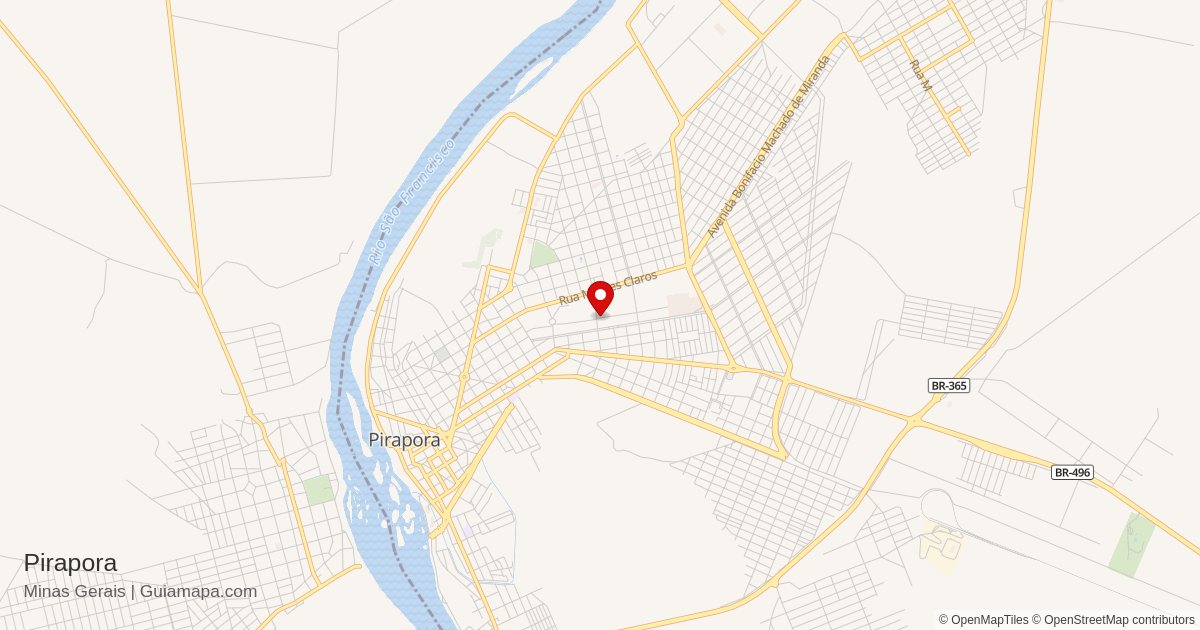Mapa de Pirapora - Minas Gerais - Guiamapa.com