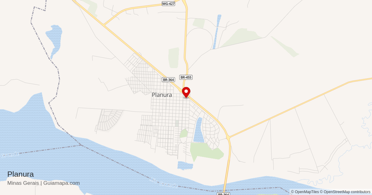 Mapa de Planura - Minas Gerais - Guiamapa.com