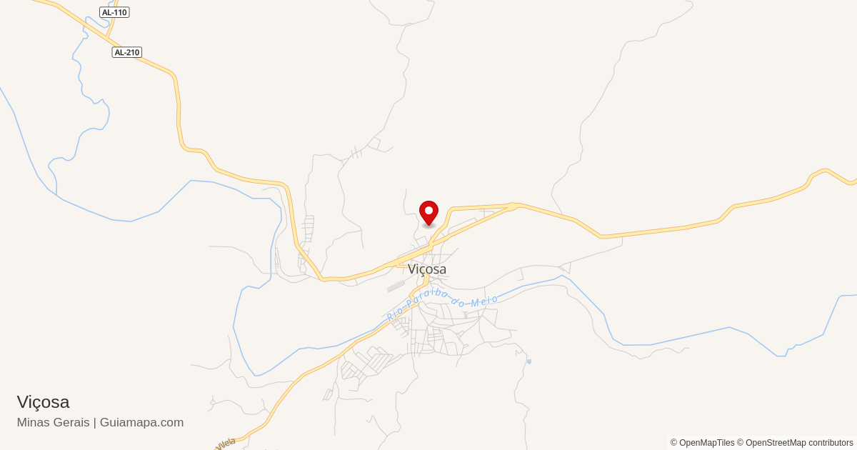 Mapa de Viçosa - Minas Gerais - Guiamapa.com