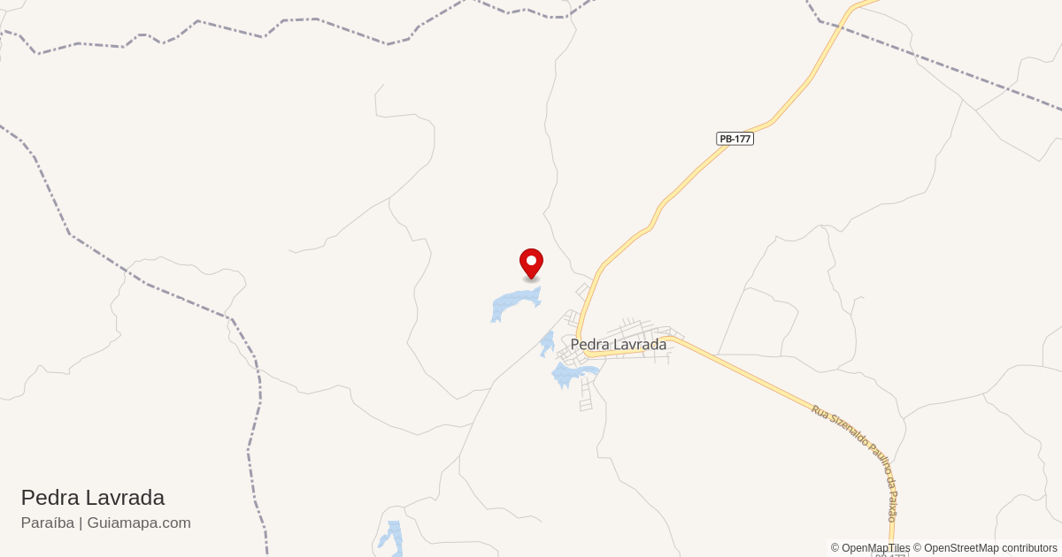 Mapa de Pedra Lavrada - Paraíba - Guiamapa.com
