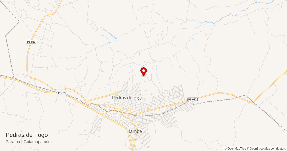 Mapa de Pedras de Fogo - Paraíba - Guiamapa.com