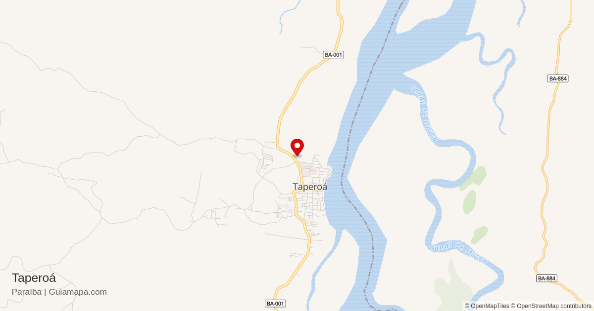 Mapa de Taperoá - Paraíba - Guiamapa.com