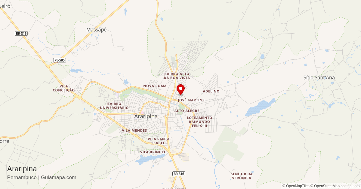 Mapa de Araripina - Pernambuco - Guiamapa.com