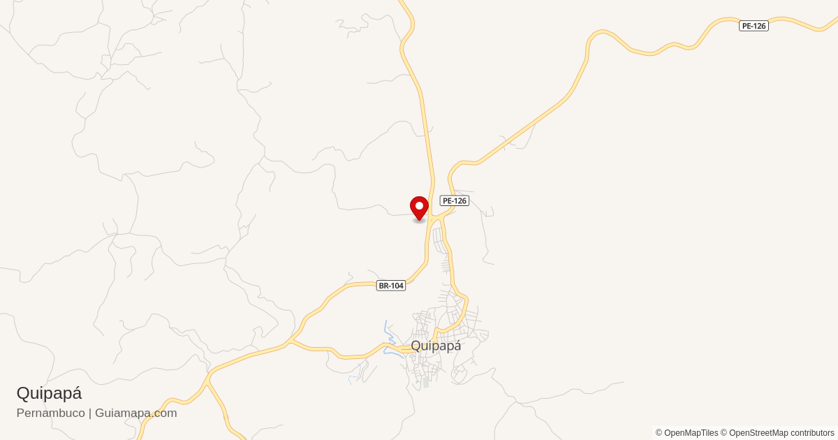 Mapa de Quipapá - Pernambuco - Guiamapa.com