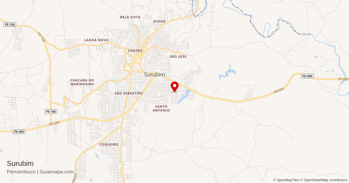 Mapa de Surubim - Pernambuco - Guiamapa.com