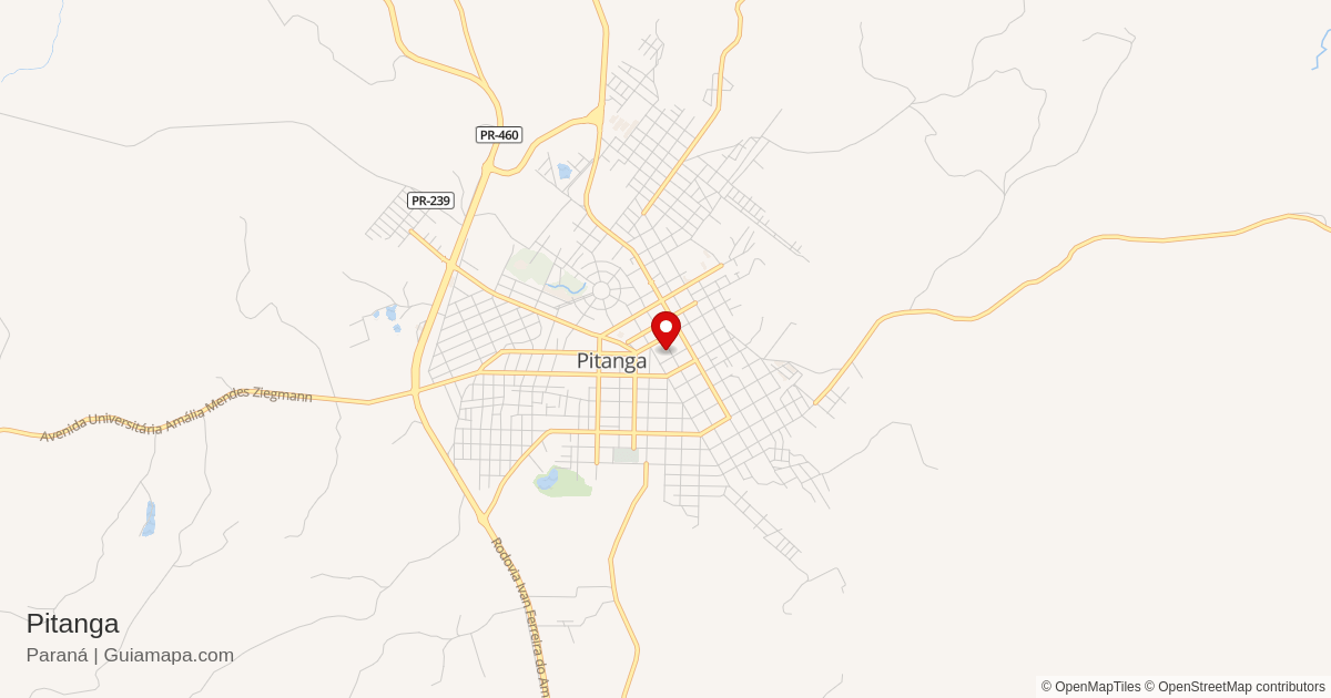 Mapa de Pitanga - Paraná - Guiamapa.com
