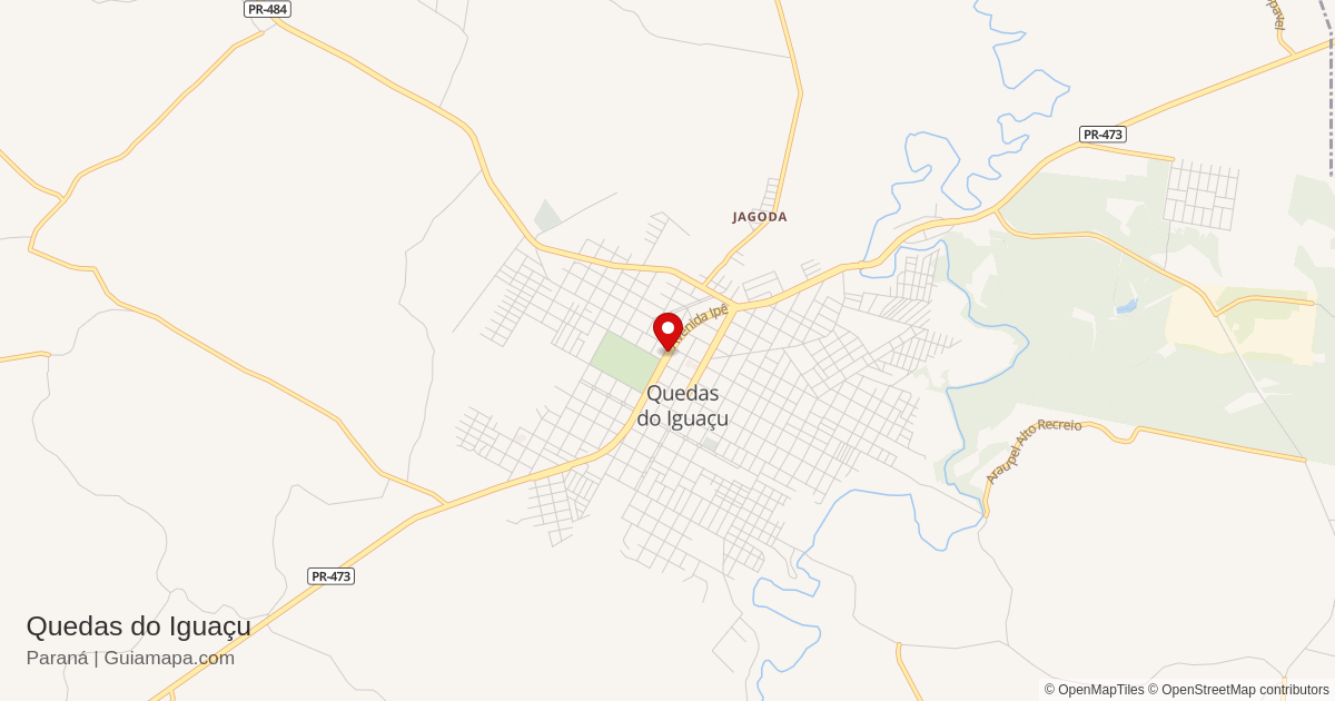 Mapa de Quedas do Iguaçu - Paraná - Guiamapa.com