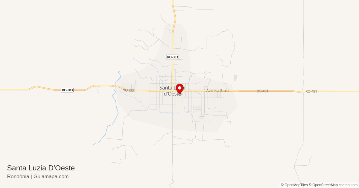 Mapa de Santa Luzia D'Oeste - Rondônia - Guiamapa.com