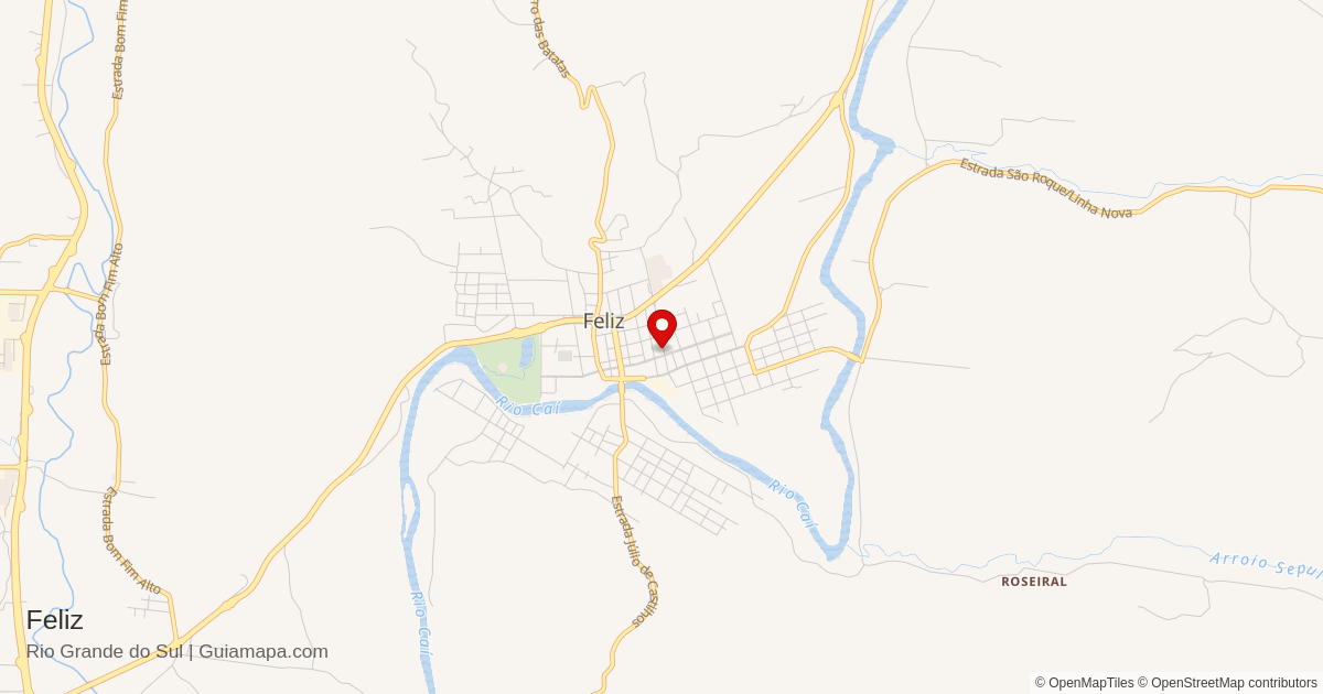 Mapa de Feliz - Rio Grande do Sul - Guiamapa.com