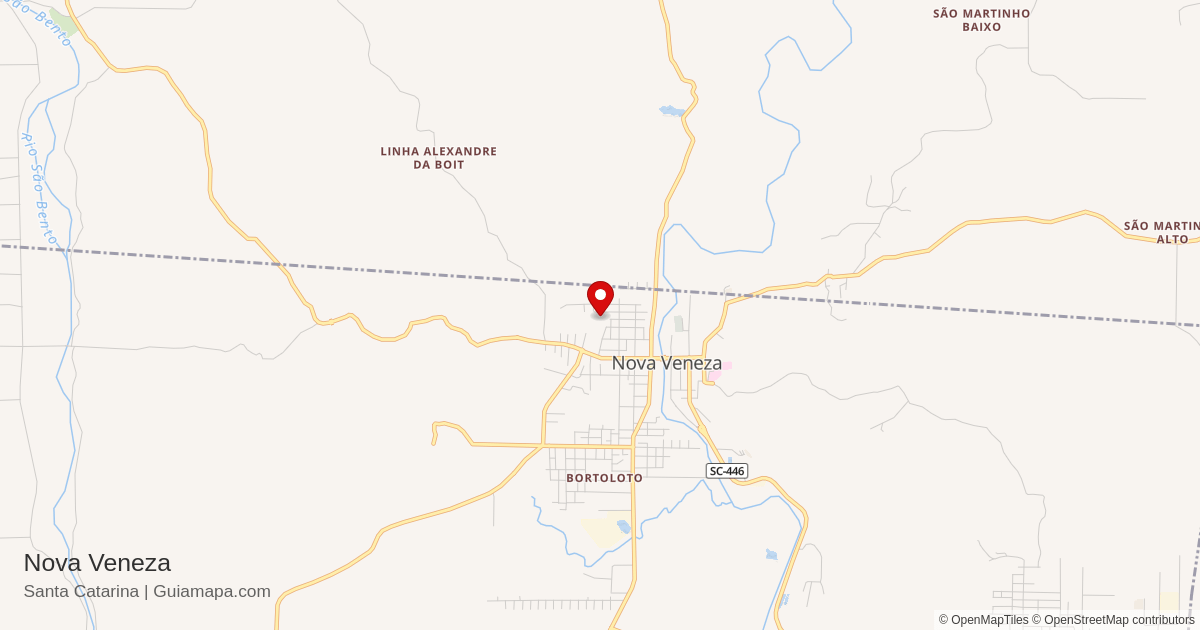 Mapa de Nova Veneza - Santa Catarina - Guiamapa.com
