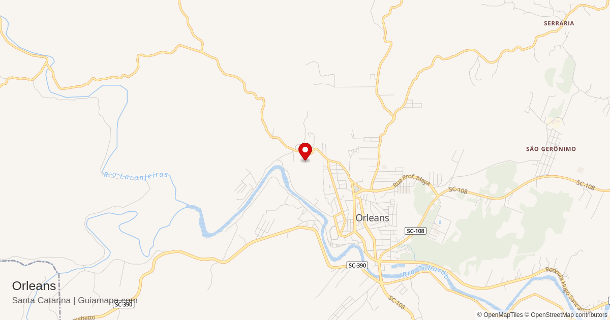Mapa de Orleans - Santa Catarina - Guiamapa.com