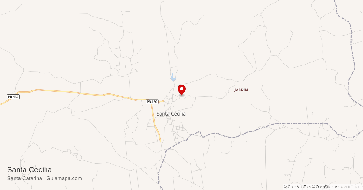 Mapa de Santa Cecília - Santa Catarina - Guiamapa.com