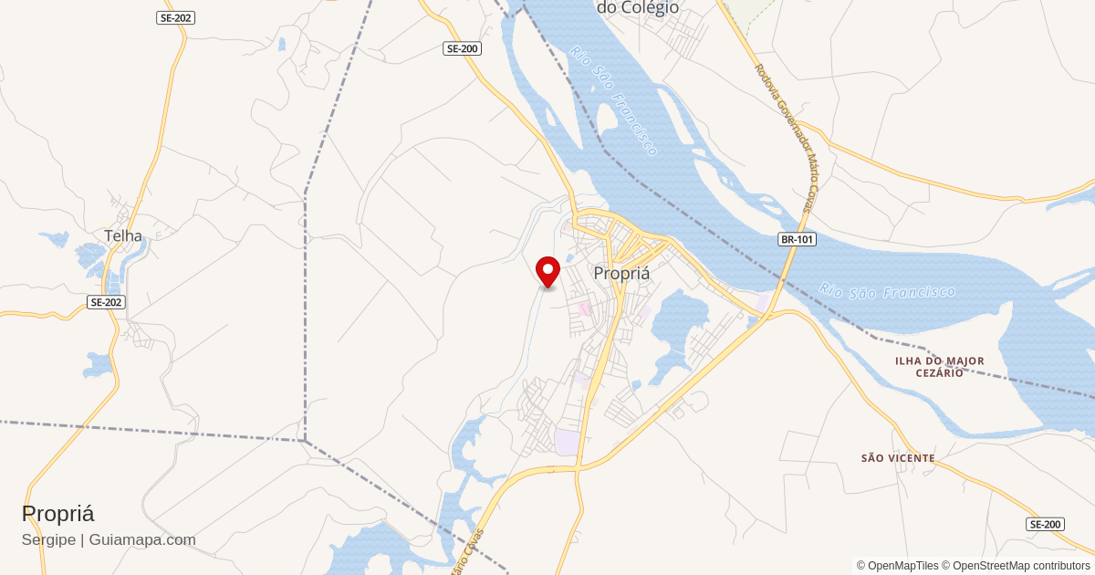 Mapa de Propriá - Sergipe - Guiamapa.com