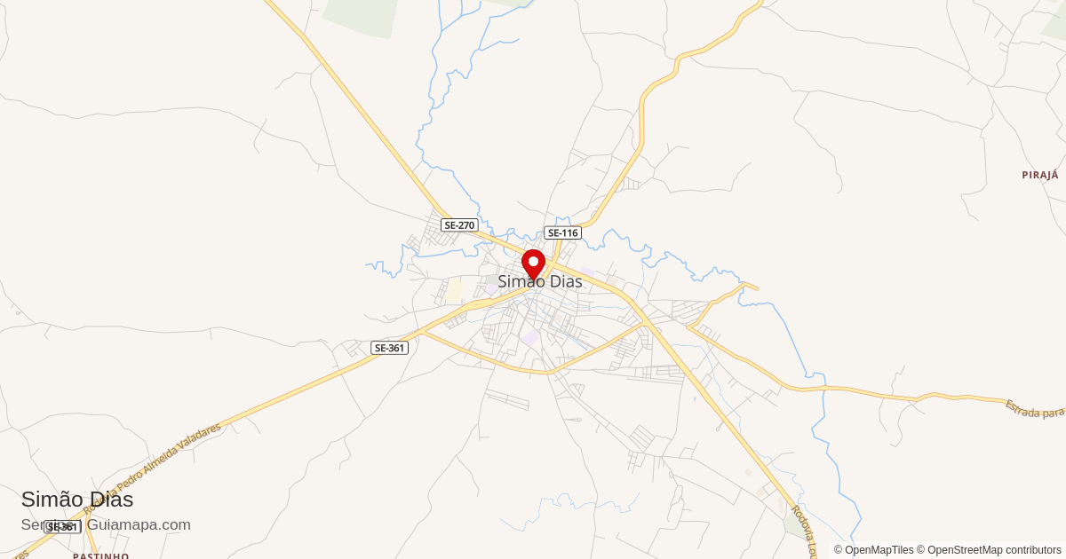 Mapa de Simão Dias - Sergipe - Guiamapa.com