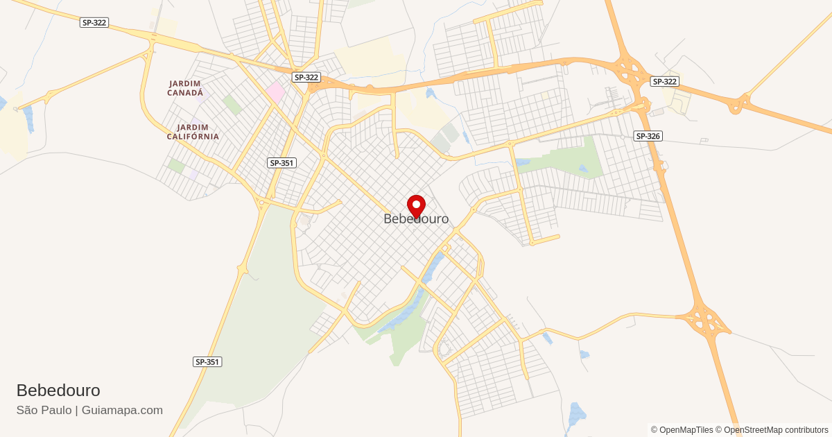 Mapa de Bebedouro - São Paulo - Guiamapa.com