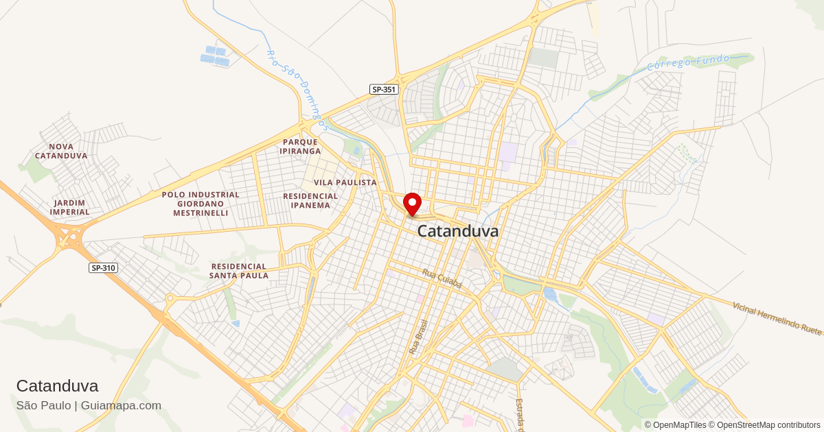 Mapa de Catanduva - São Paulo - Guiamapa.com