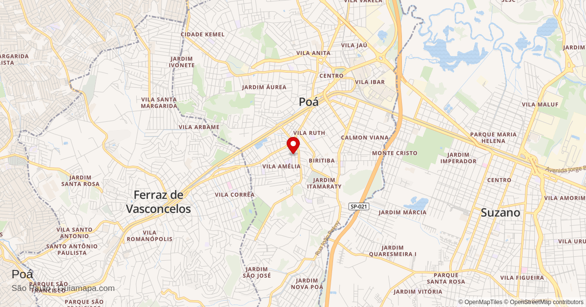 Mapa de Poá - São Paulo - Guiamapa.com